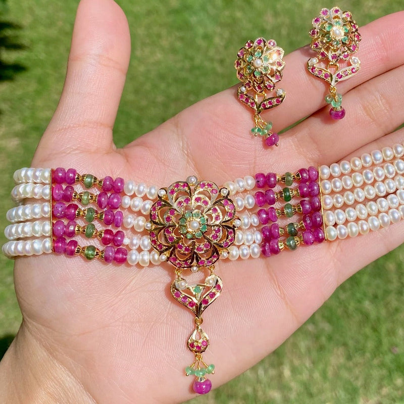 Gold Rani Haar Sets | Pearl Rani Haar Set | 22k Gold Jewellery