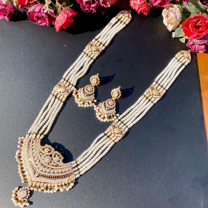 Gold Rani Haar Sets | Pearl Rani Haar Set | 22k Gold Jewellery