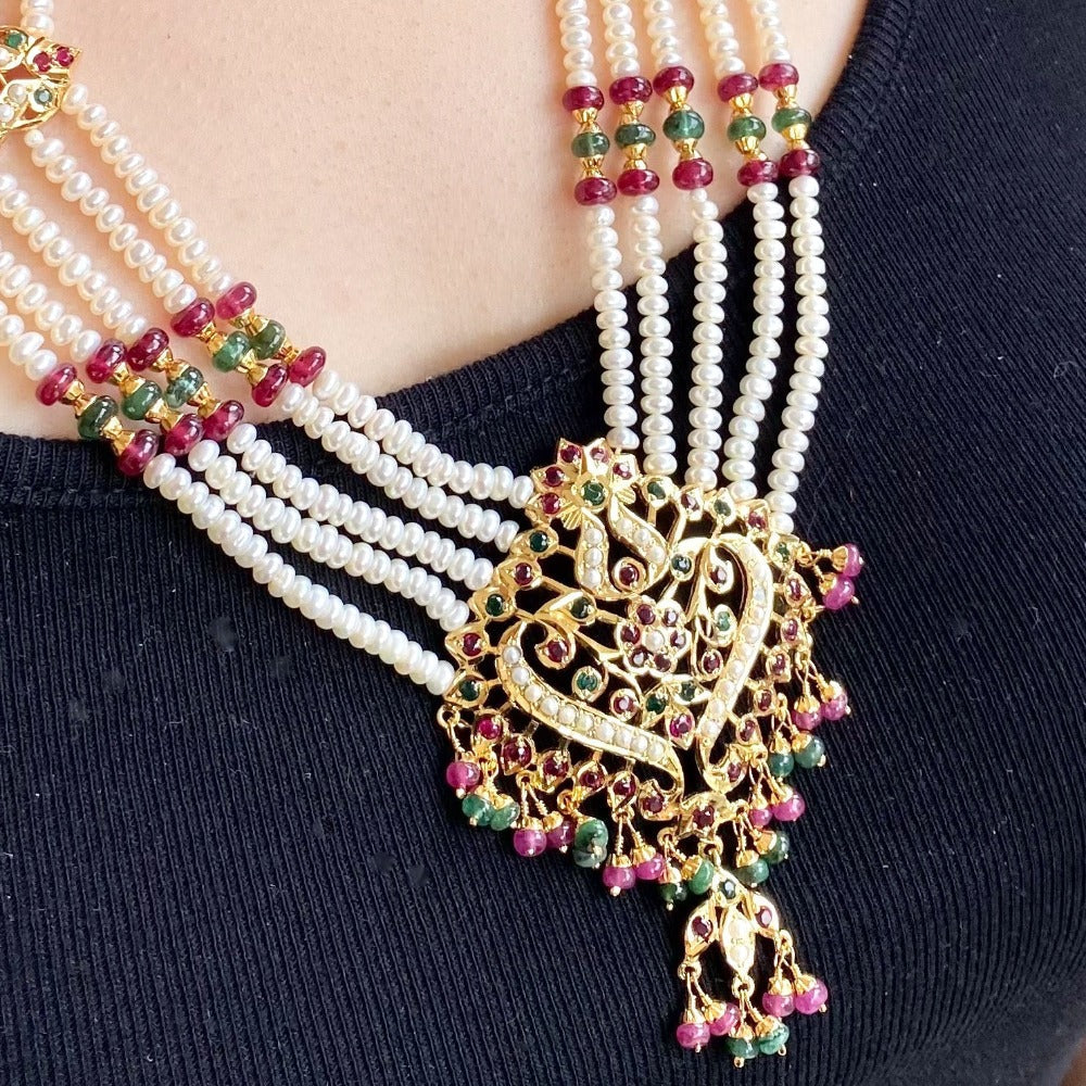 Traditional Jadau Rani Haar Set | Gold Plated Sterling Silver