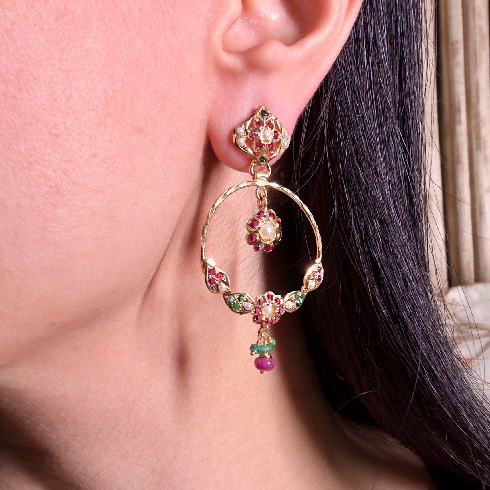 Delicate Chandbali Earrings For Girls | Gold Plated Sterling Silver ER
