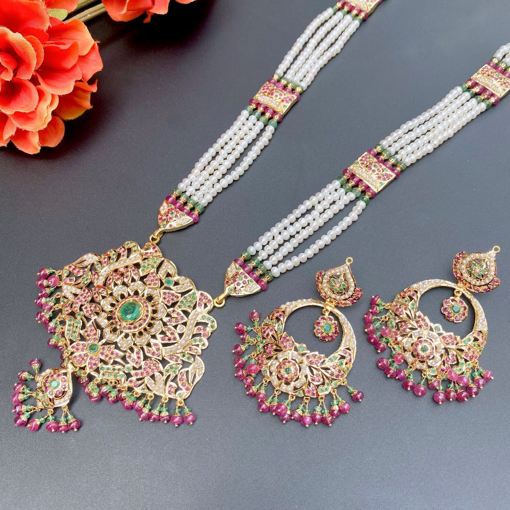 Mughal style Jadau Rani Haar | 22k Gold & Precious Stones | Heritage