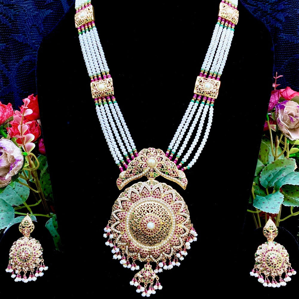 Long Haar | Sadakari Rani Haar Set | Gold Plated Silver NS 025