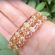 Gold Plated Silver Bangles | Traditional Jadau Chudi for Women