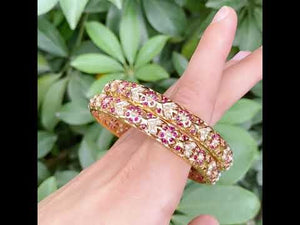 Gold Plated Silver Bangles | Traditional Jadau Chudi for Women